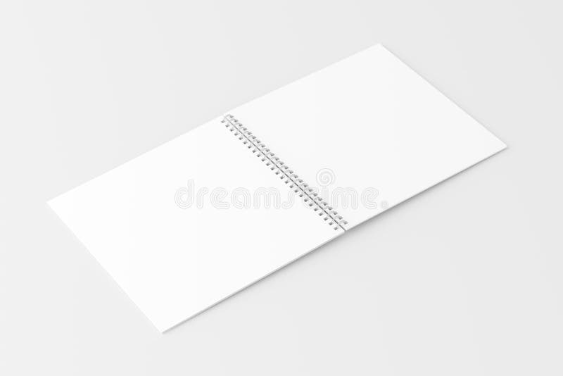 Square Spiral Notebook Notepad White Blank 3D Rendering Mockup Stock ...