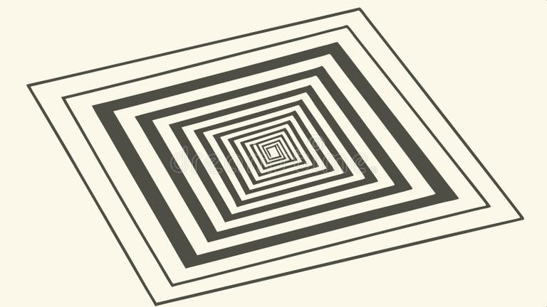 Square Spiral Pattern, Geometric Optical Illusion Vector Design ...