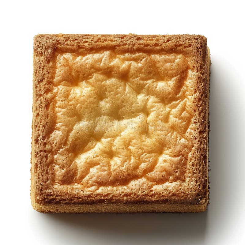 A Square Sponge Cake on a White Background, Showing Off Its Softness ...