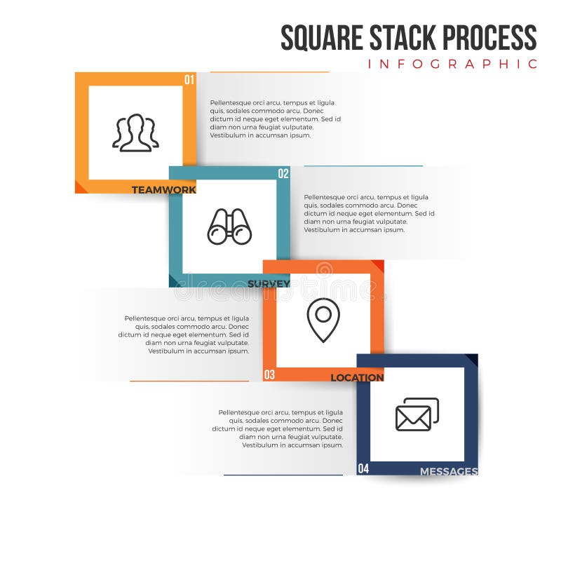 Square Stack Process stock vector. Illustration of graph - 80744342