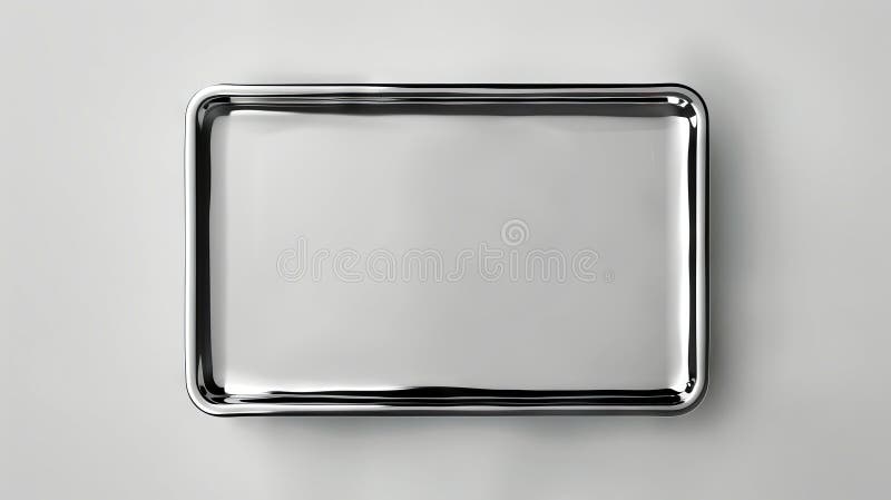 A Square Stainless Steel Tray on a White Surface Stock Image - Image of ...