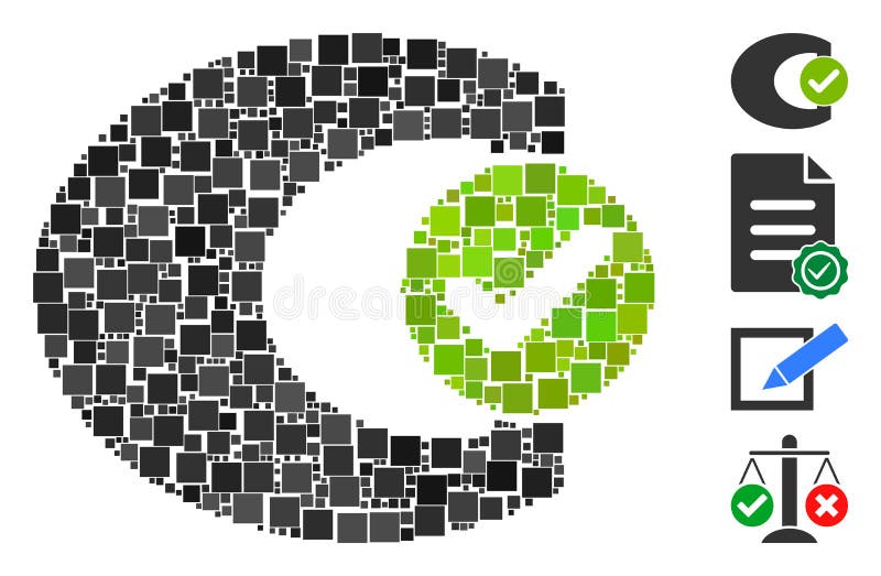 Square Standard Check Icon Vector Collage Stock Vector - Illustration ...
