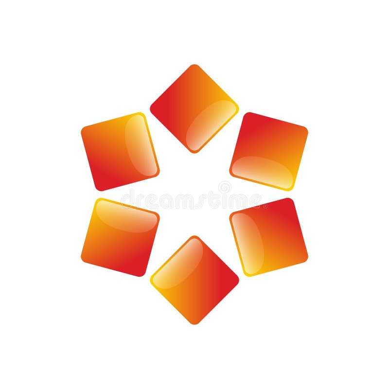 Square Star Orange Icon Vector Logo Template Illustration Design Stock ...