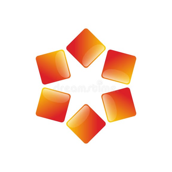 Square Star Orange Icon Vector Logo Template Illustration Design Stock ...