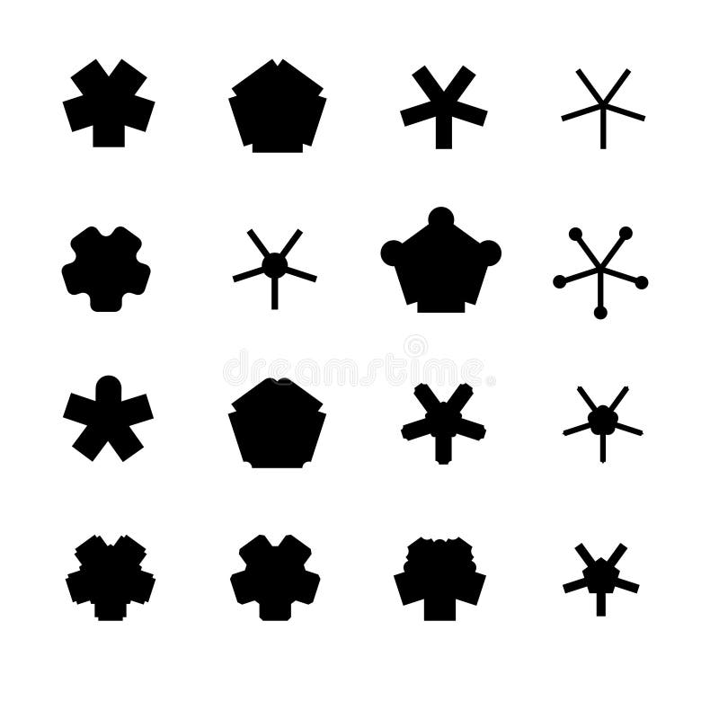 Square Star Shape Has Been Transformed into Various Shapes Stock Vector ...