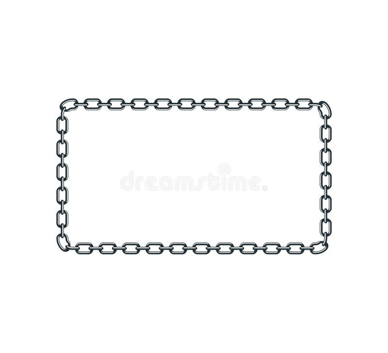 Square Steel Chain Frame Border Vector Graphic Design Stock ...
