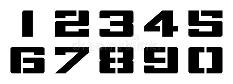 Square Stencil Numbers from Zero To Nine Stock Vector - Illustration of ...