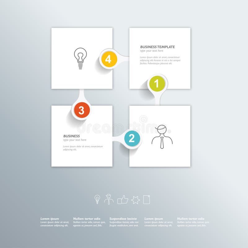 Square Step by Step Template. Stock Vector - Illustration of centre ...