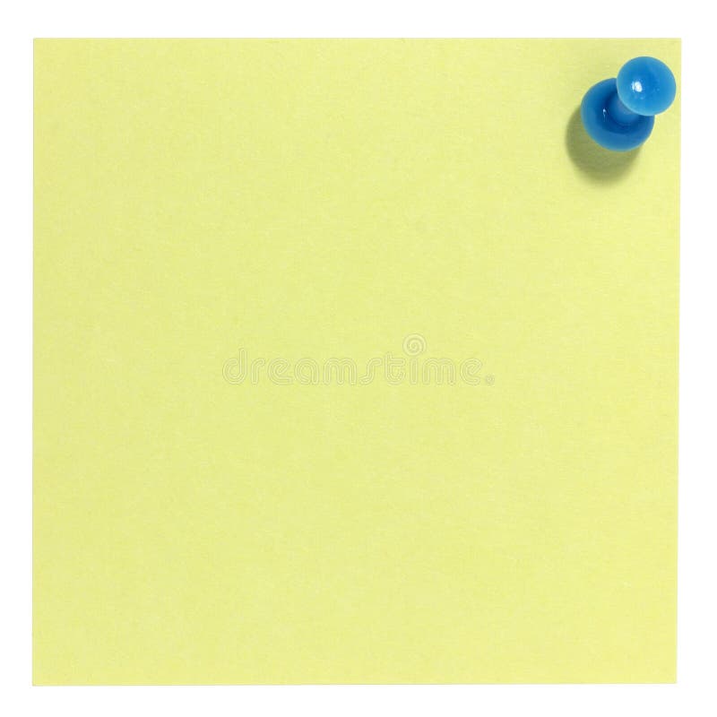 Square Sticky Note with Blue Pin Stock Image - Image of office, label ...