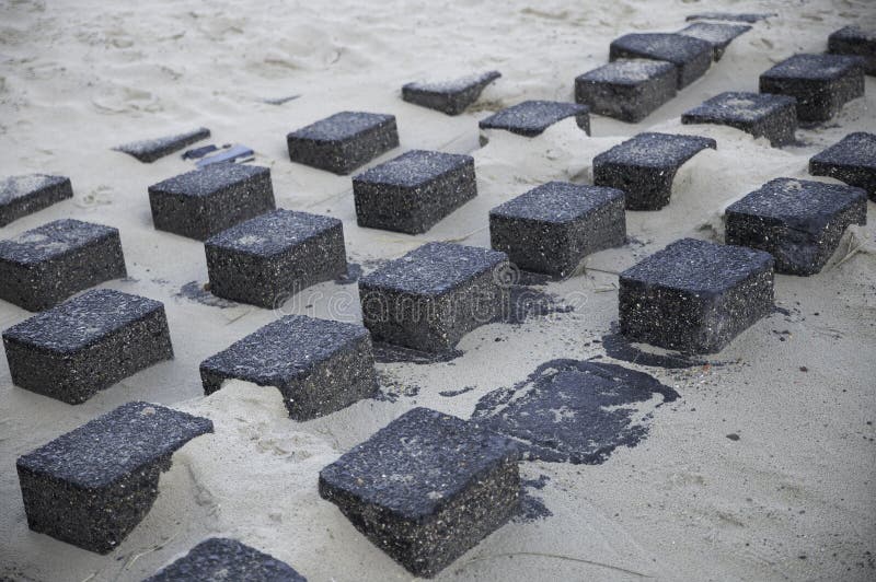 Square Stone Blocks To Protect the Coast from the Sea Stock Image ...