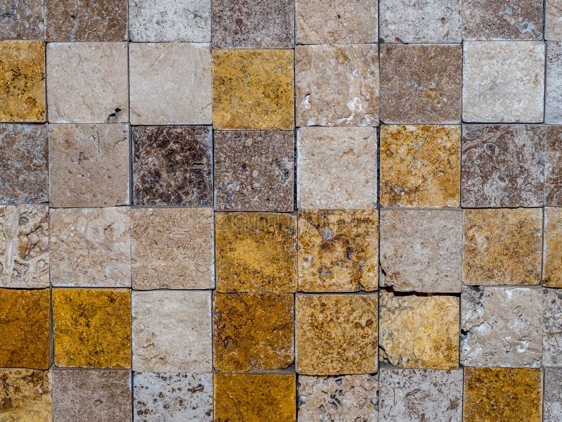 Square Stone Tiles on a Wall Stock Photo - Image of bathroom, stone ...