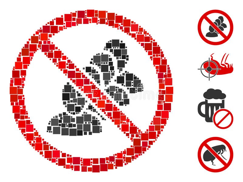 Square Stop People Queue Icon Vector Collage Stock Vector ...