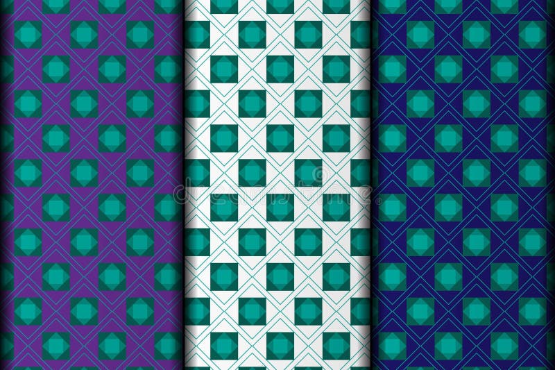 Square Style Cyan Pattern Design Template. Stock Illustration ...