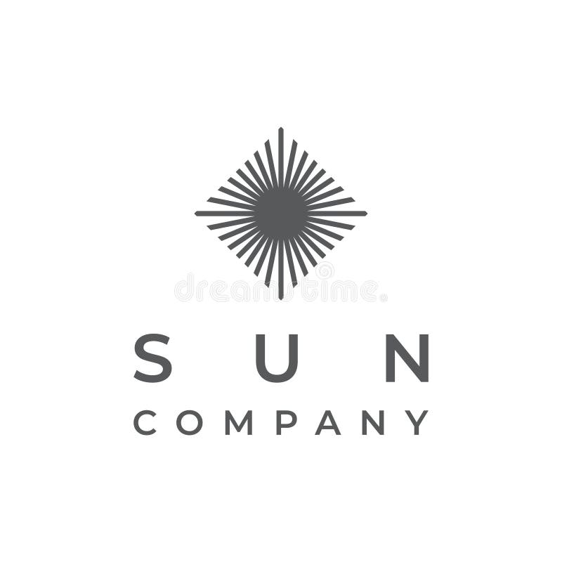 Square sun logo design stock vector. Illustration of minimal - 241477803