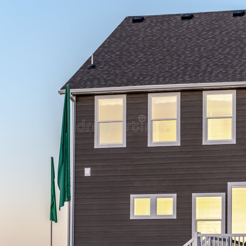 Square Sunlight Reflecting on the Windows of a House Stock Image ...