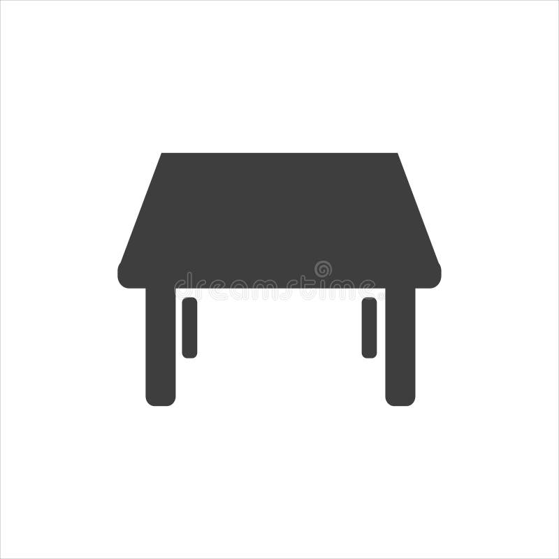 Square Table Top View Outline Icon Stock Vector - Illustration of home ...