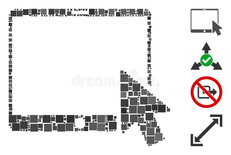 Square Tablet Arrow Pointer Icon Vector Mosaic Stock Illustration ...