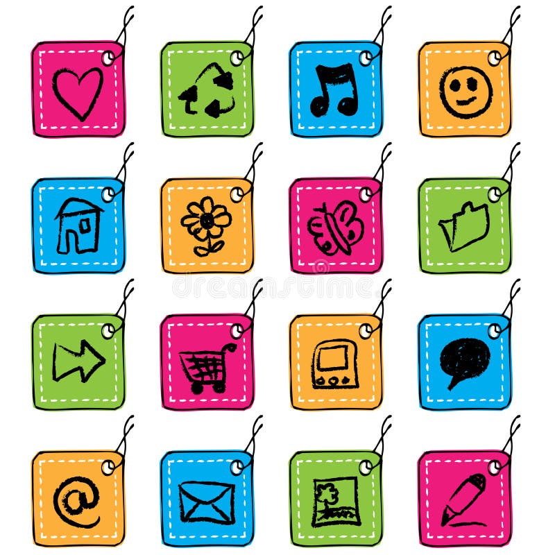 Square tag icons stock vector. Illustration of drawn - 10415734