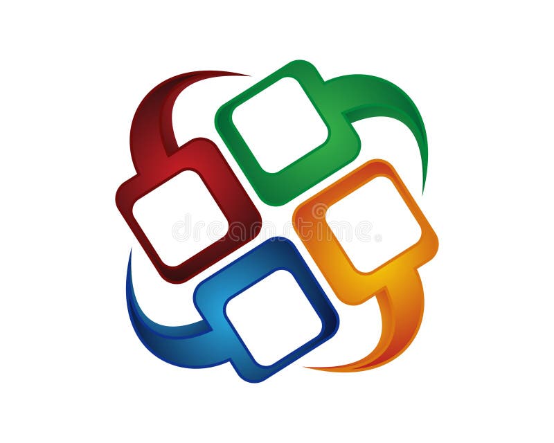 Square Tail Group Screen Logo Icon Stock Illustration - Illustration of ...