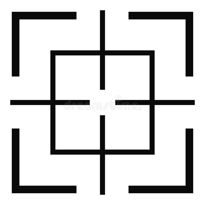 Square Target Icon, Simple Style. Stock Illustration - Illustration of ...