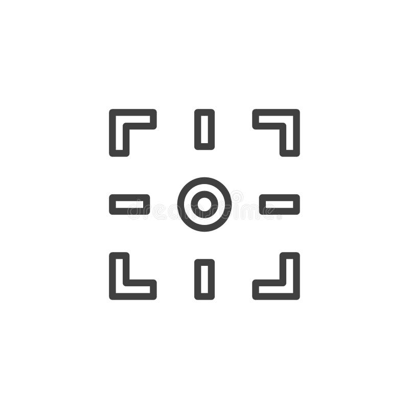 Square target line icon stock vector. Illustration of center - 161649767