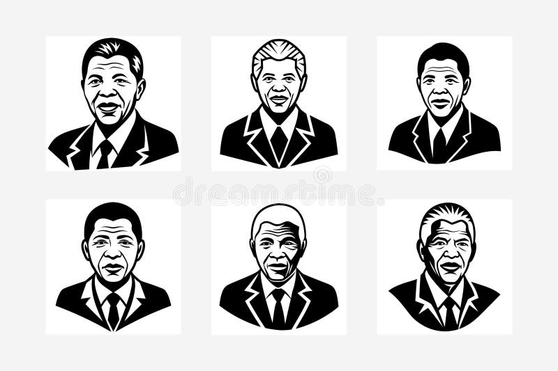 Nelson Mandela Icon Simple Silhouette Vector Art. Editorial Stock Image ...