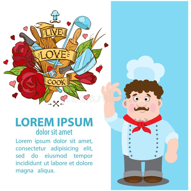 A Square Template for a Banner or Poster with Kitchen Objects and a ...