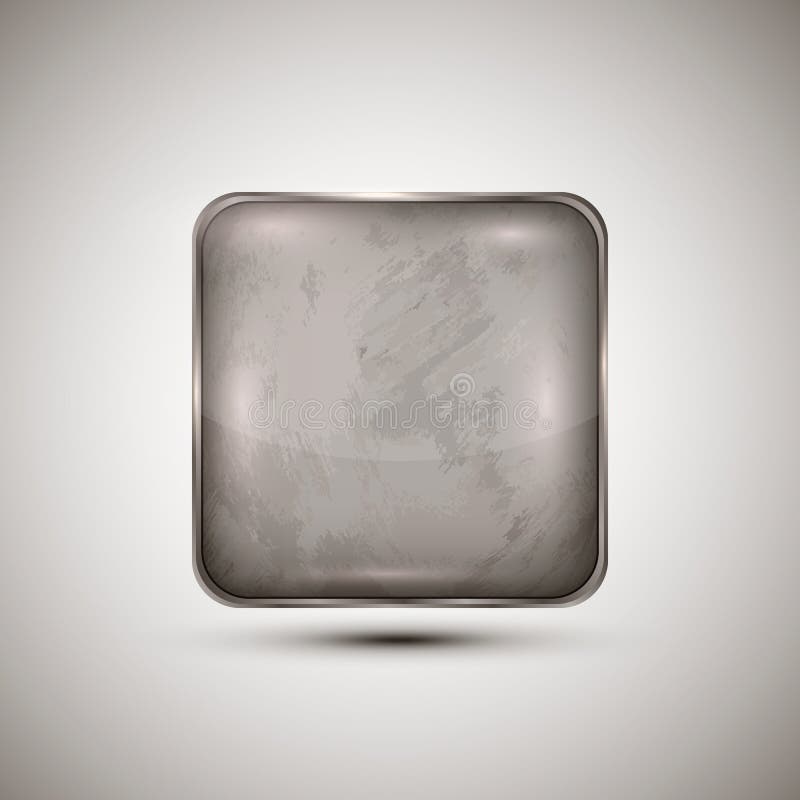 Square Grunge Texture Vector Button.Cement,cardboard Stock Vector ...