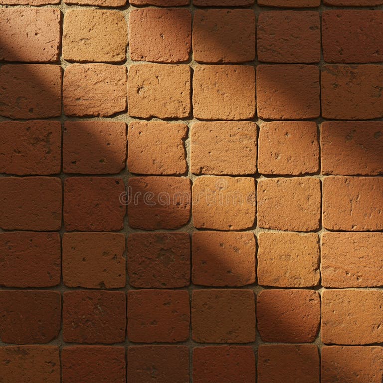 Square Terracotta Bricks Form a Grid Pattern, Creating a Textured Wall ...