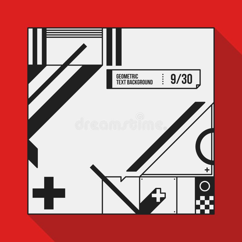 Square Text Background with Abstract Shapes Stock Vector - Illustration ...