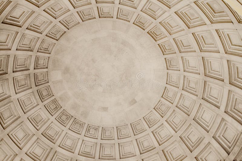 Square Textured Ceiling in a Dome Stock Image - Image of decor ...