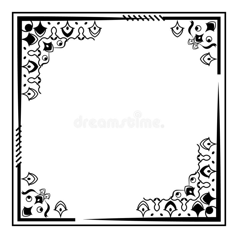 Square Thai Pattern Border Decorative Art Stock Vector - Illustration ...