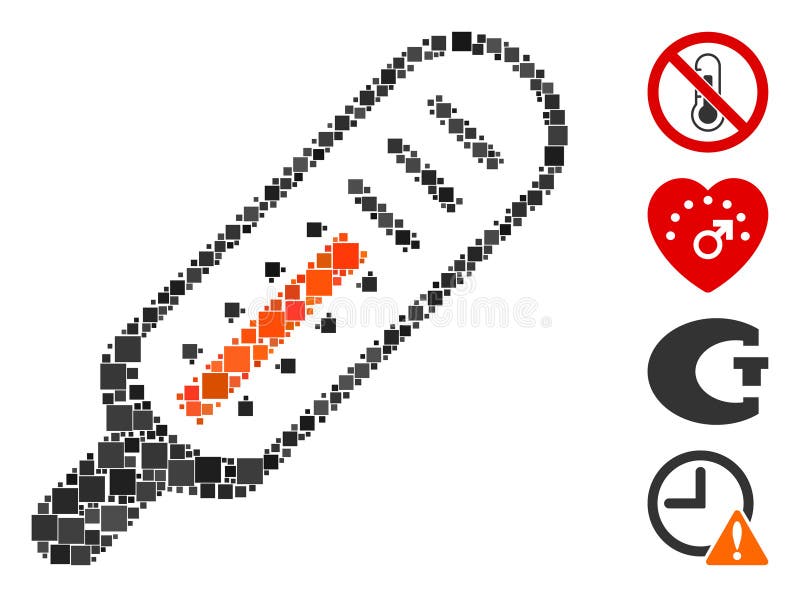 Square Thermometer Icon Vector Collage Stock Illustration ...