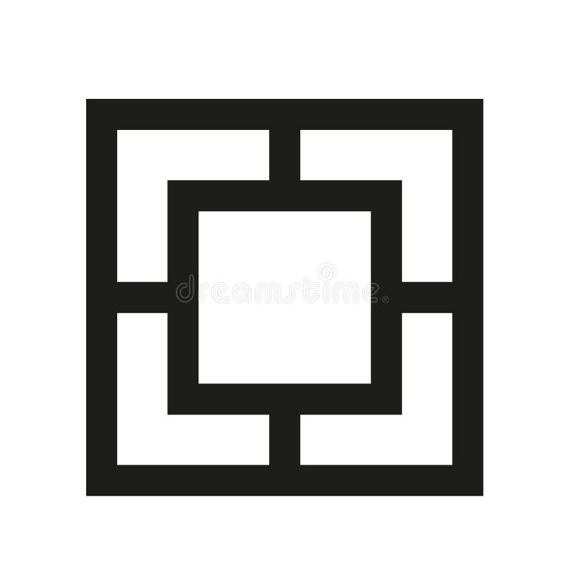 Square with Thick Walls Icon Thick Square Logotype Stock Vector ...