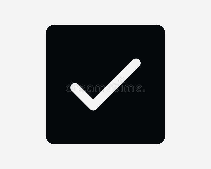 Tick Checkmark Correct Square Solid Sign Verified Outline Symbol Right ...
