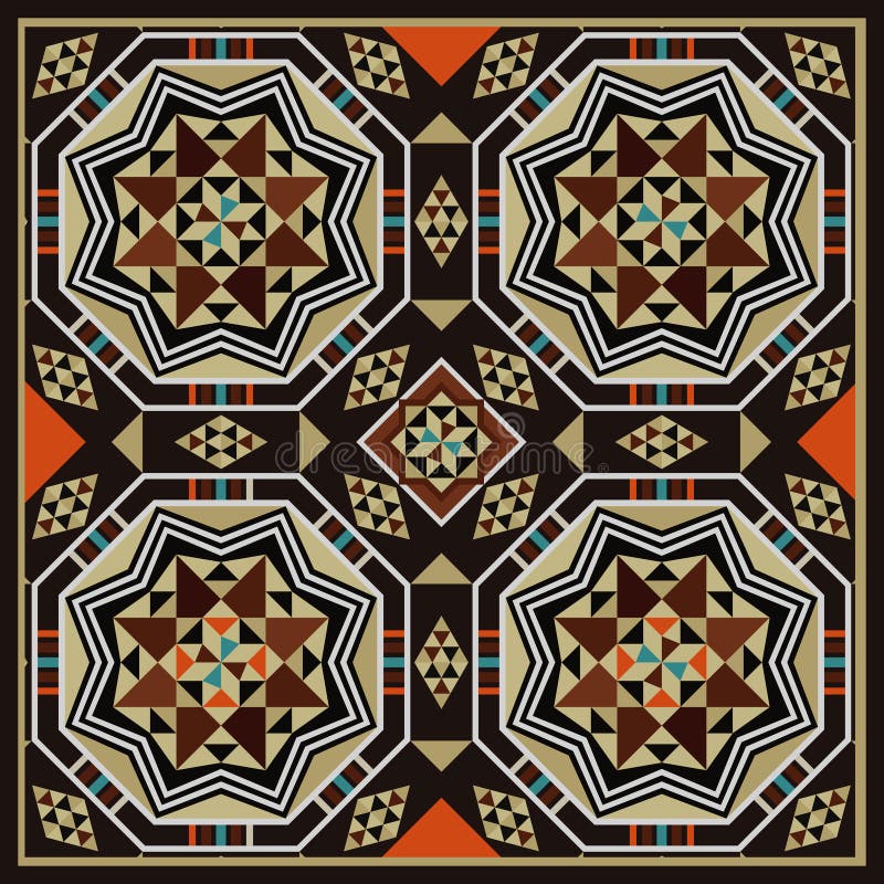 Square Tile with Detailed Beautiful Arabesque Craftsmanship Decoration ...