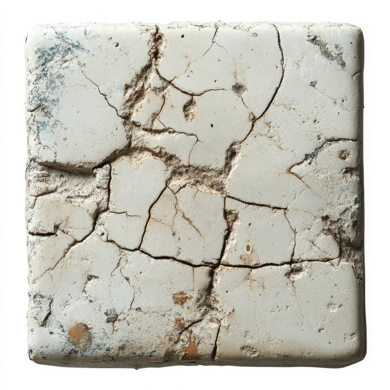 The Square Tile on Display Has a Weathered Appearance, Marked by a ...