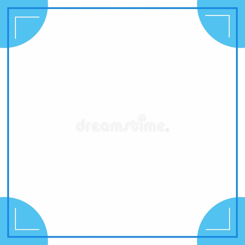 Square Tile Frame Border Line Vector. Blue Circles on the Corners ...