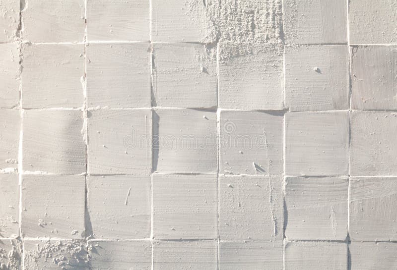 Square Tiles Ceramic Painted White Rough Textured Wall Pattern ...
