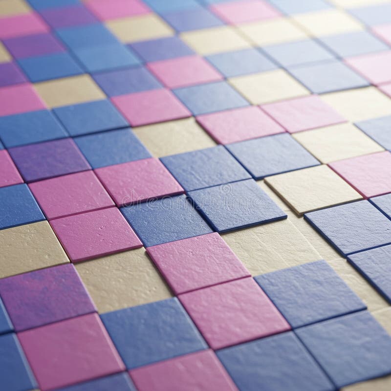 Square Tiles in a Grid Pattern Create a Mosaic, Featuring Alternating ...