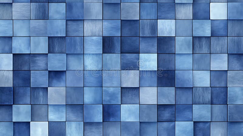 Stunning Blue Mosaic Pattern of Square Tiles with Varying Shades and ...