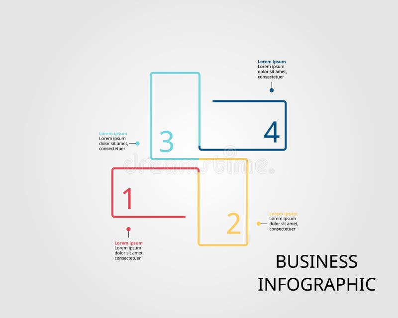 Square Timeline Chart Template for Infographic for Presentation for 4 ...