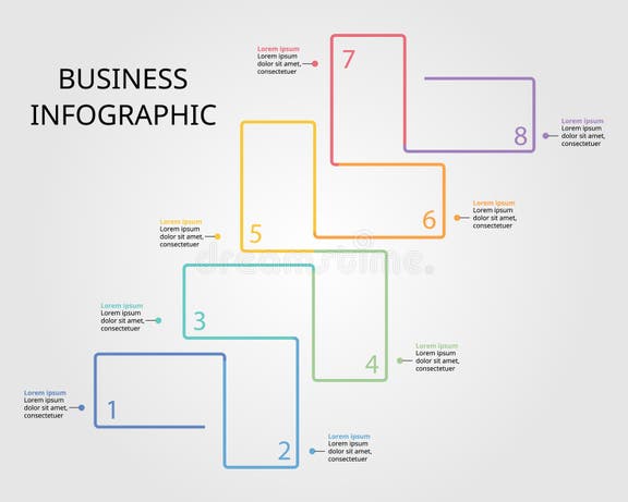 Square Timeline Chart Template for Infographic for Presentation for 8 ...