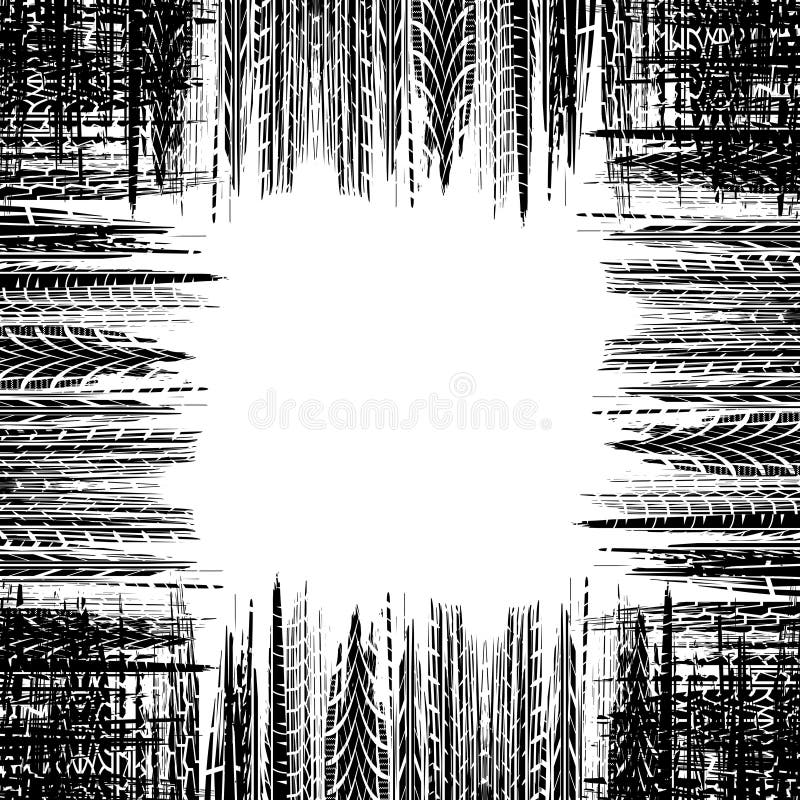 Square tire tracks frame stock vector. Illustration of shape - 111889438