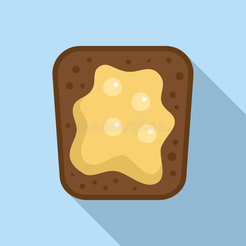 Square Toast with Melting Butter on Top Icon Stock Vector ...
