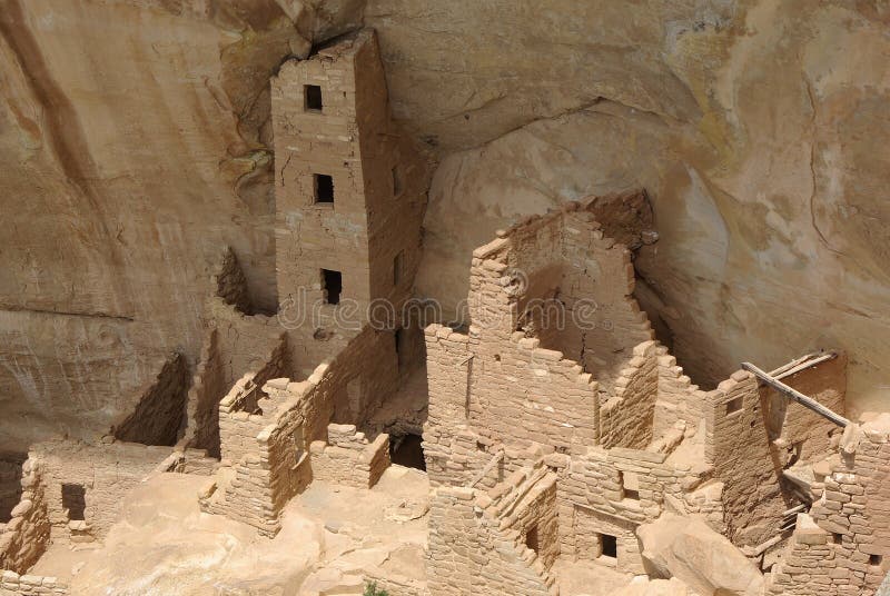 Square Tower House at Mesa Verde Stock Image - Image of colorado, house ...