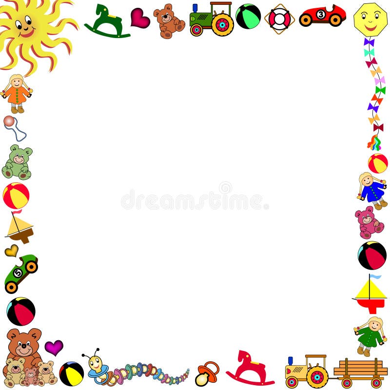 Square toys border stock vector. Illustration of celebrate - 4891125