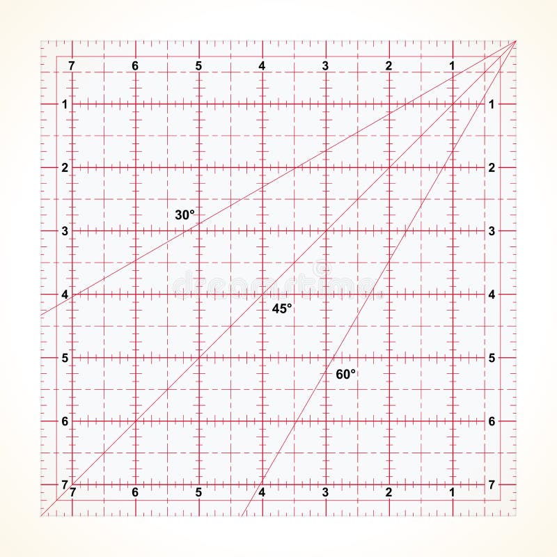 Square Transparent Ruler for Quilting Stock Vector - Illustration of ...