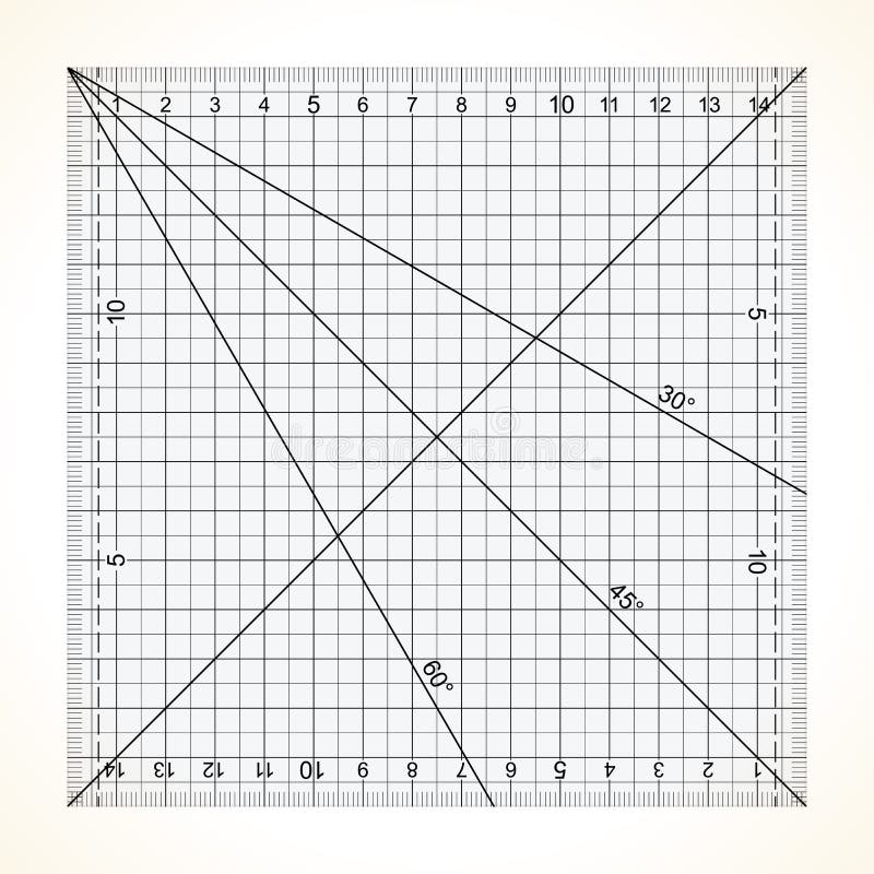 Square Transparent Ruler for Quilting Stock Vector - Illustration of ...