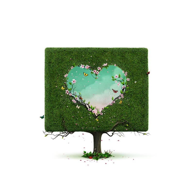 Square tree with apples. stock illustration. Illustration of drawings ...